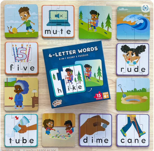 4 Letter Silent E Word Puzzle – The Learning World